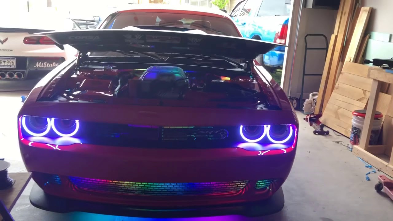 Hellcat Challenger Lighting Makeover! - YouTube