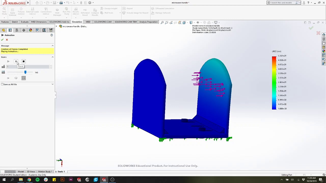 Stress simulation in Solidworks - YouTube