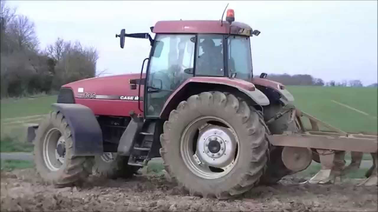 Case mx 135 with chisel plough - YouTube