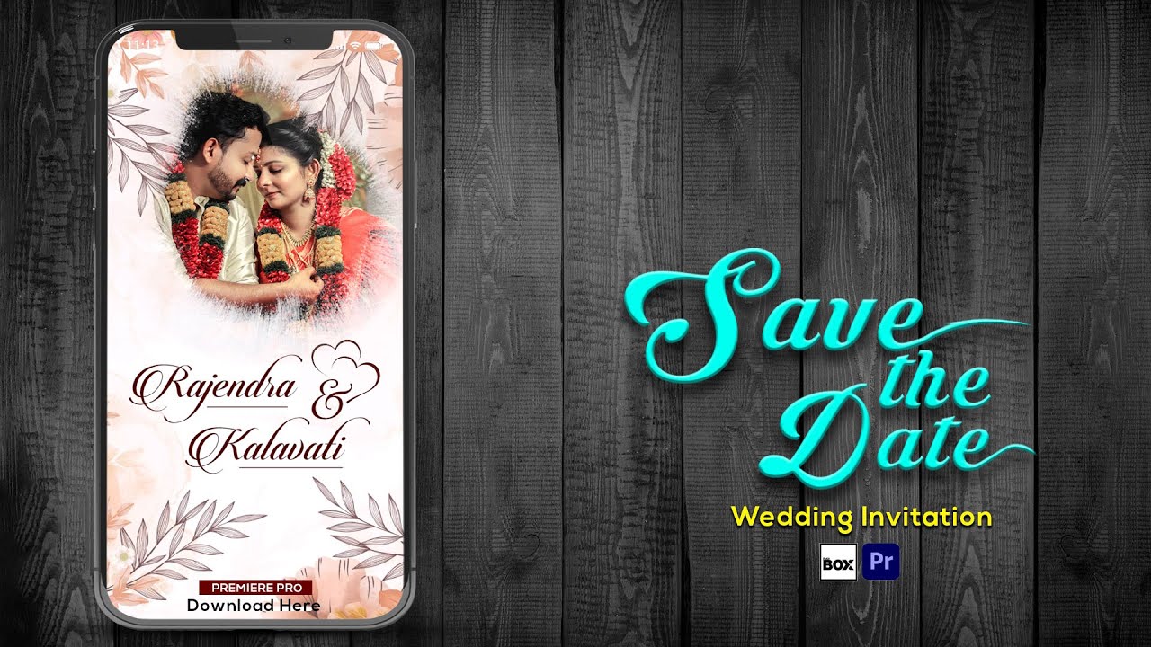 Premiere Pro Vertical Floral Wedding Invitation Title l Wedding ...