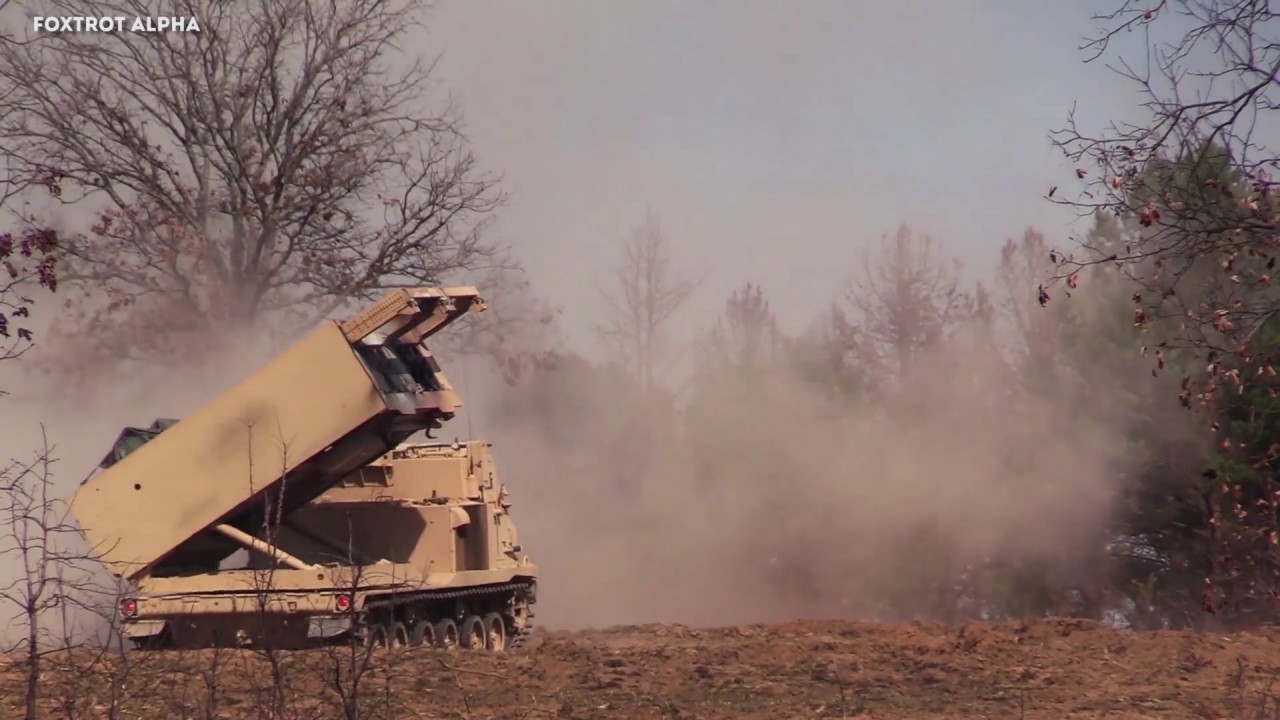 142nd Field Artillery Brigade M270 MLRS Live Fire Exercise - YouTube