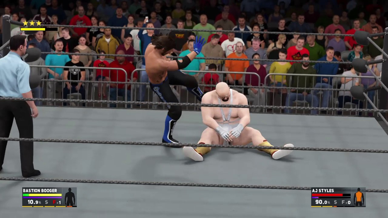 WWE 2K17 Bastion Booger VS AJ Styles - YouTube