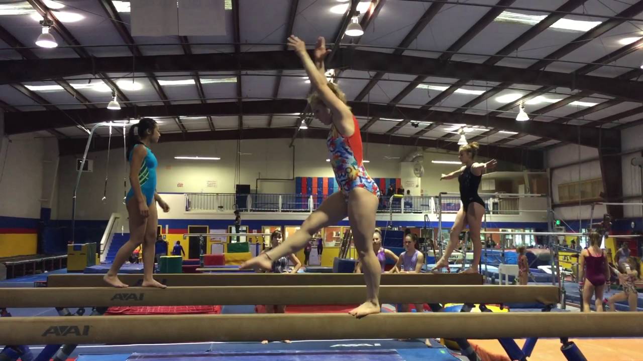 Aerial round off series on beam - YouTube