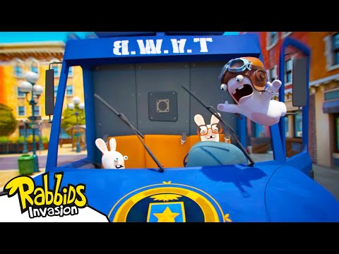 Rabbid Escape 🚨🚓 | RABBIDS INVASION 🐰 | Cartoon for Kids