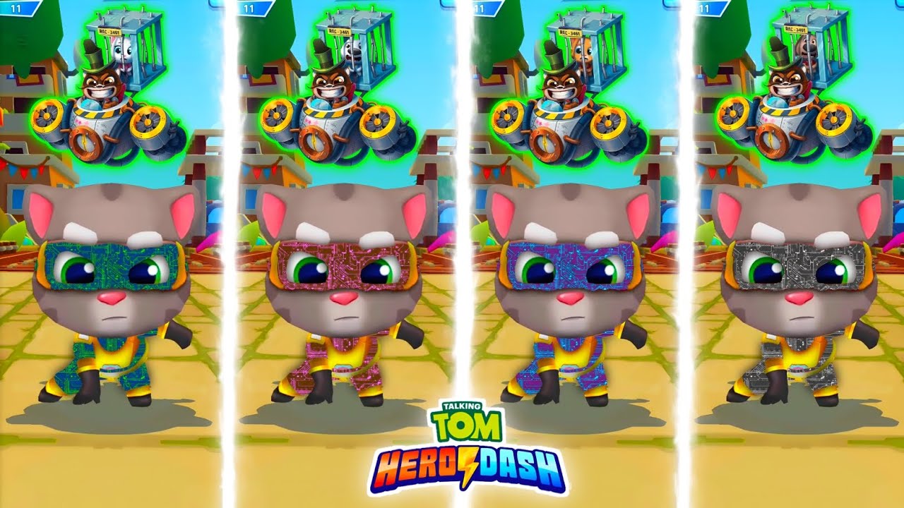 Talking Tom Hero Dash : New Design Suits For 4 Super Tom & Fights The ...