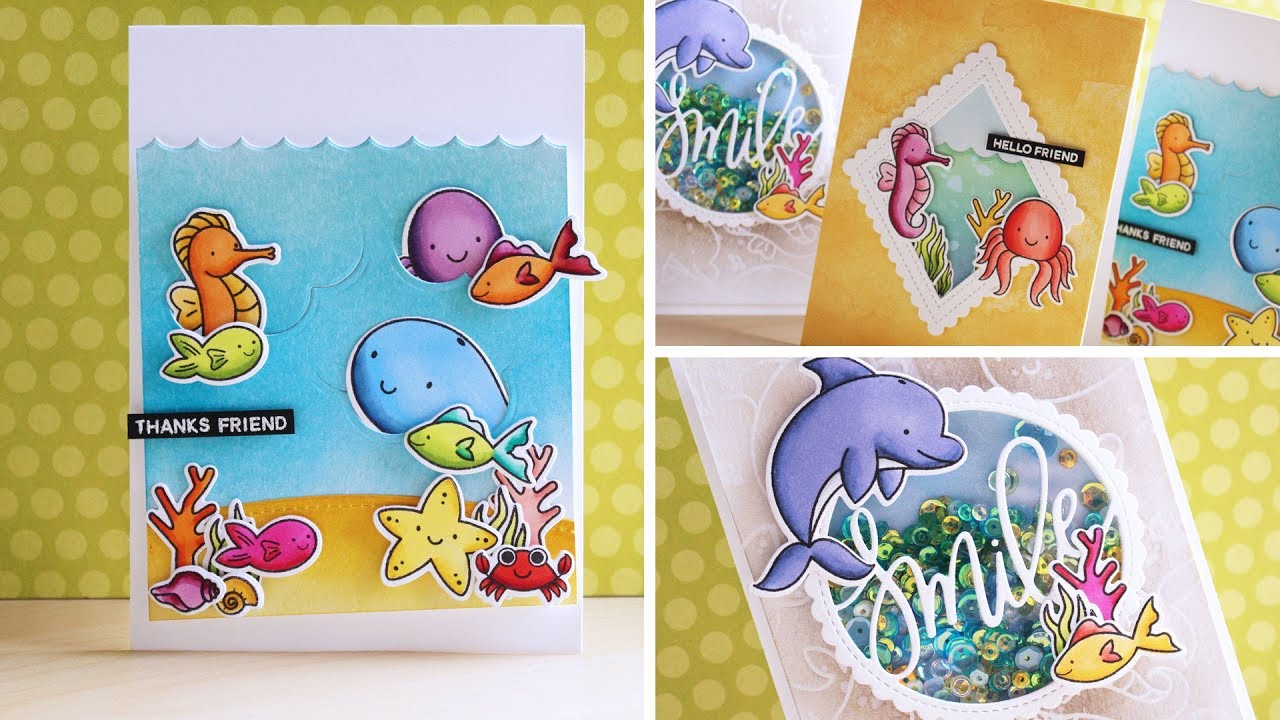 Creating 3 Underwater Cards by Pretty Pink Posh - YouTube