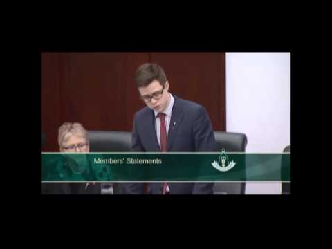Jon Carson, MLA, Member's Statement for March 16, 2016 - YouTube