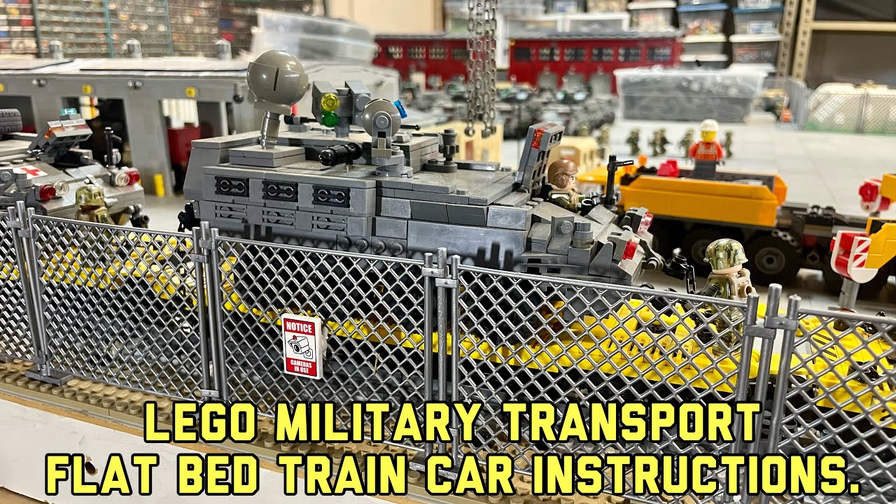 Lego military transport train car instructions. - YouTube