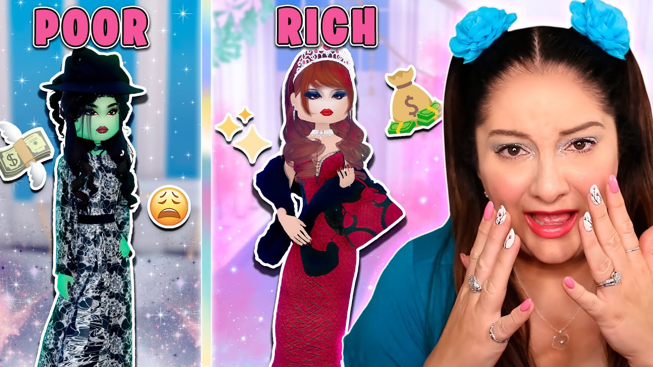 RICH Outfits Vs POOR Outfits In Dress To Impress! #dresstoimpress - YouTube