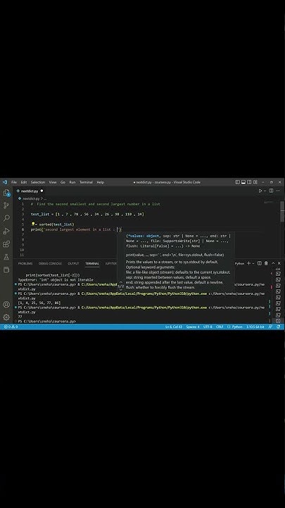 find second largest and second smallest numbers in a list in python ...