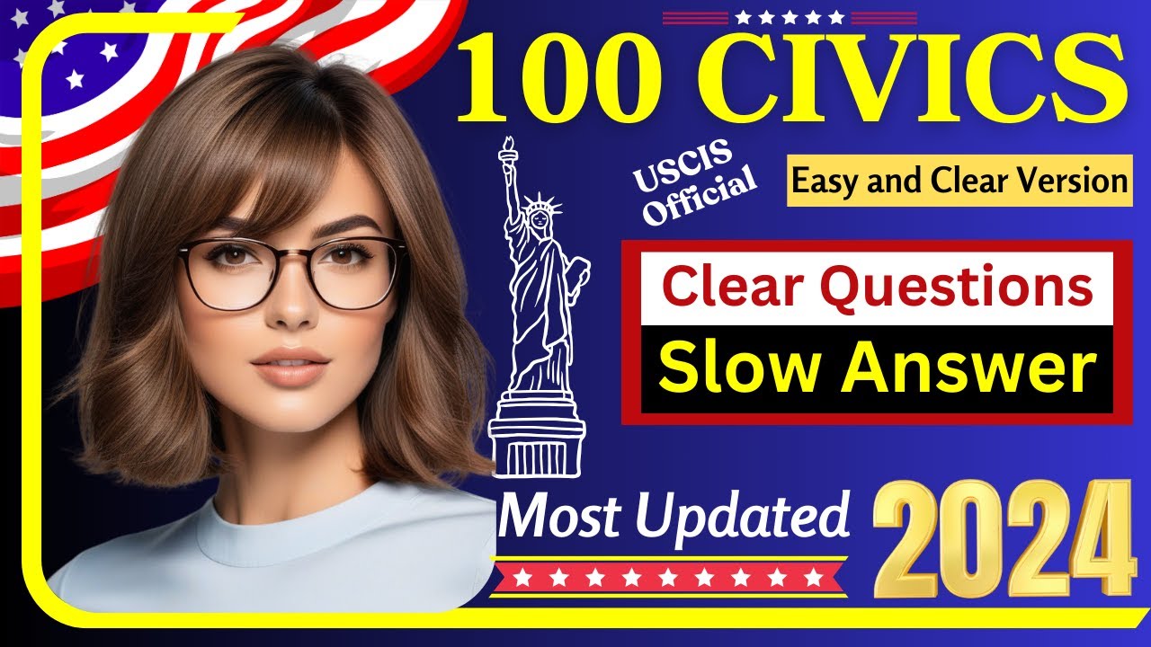2024 (EASY Answer) USCIS Official 100 Civics Questions & Answers for US ...