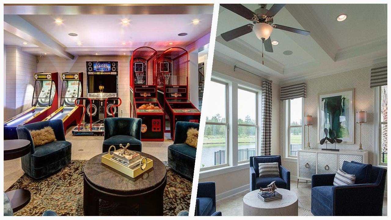 75 Transitional Ceramic Tile Family Room Design Ideas You'll Love - YouTube
