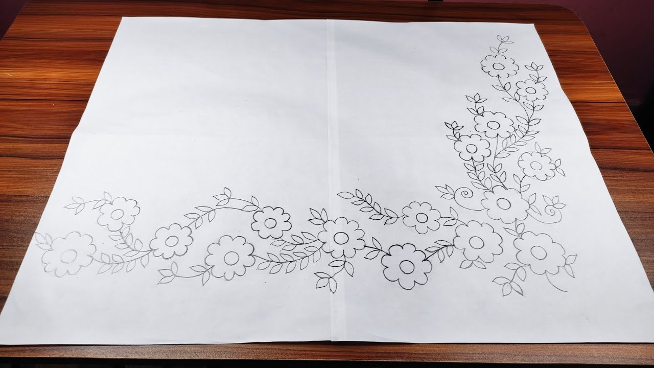 PHULKARI KAMEEZ DESIGN DRAWING TUTORIAL | ফুলকারি কামিজ ডিজাইন অঙ্কন ...