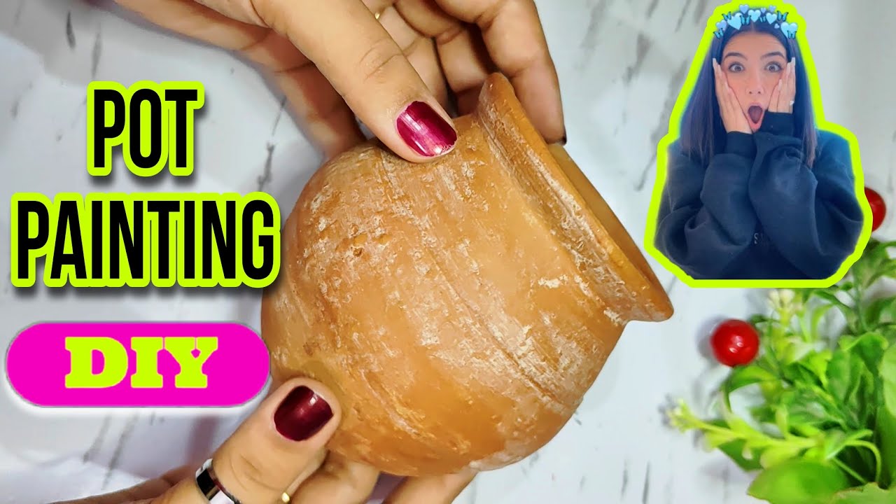 Pot Painting Ideas Very Easy / Pot Decoration - YouTube