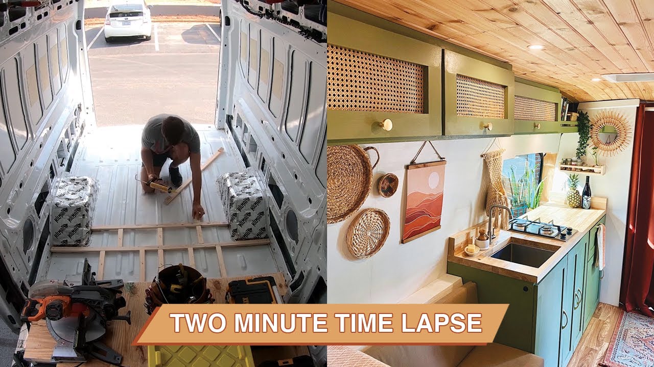 2 MINUTE TIME LAPSE | Camper Van Conversion | Ford Transit | DIY Van ...