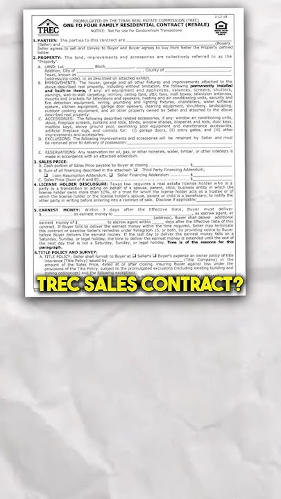 How do you count days in the TREC sales contract? #shorts #realestatetips #realestate - YouTube