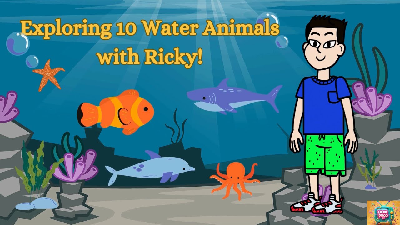 Exploring 10 Water Animals with Ricky! #nurseryrhymes #kids #water # ...