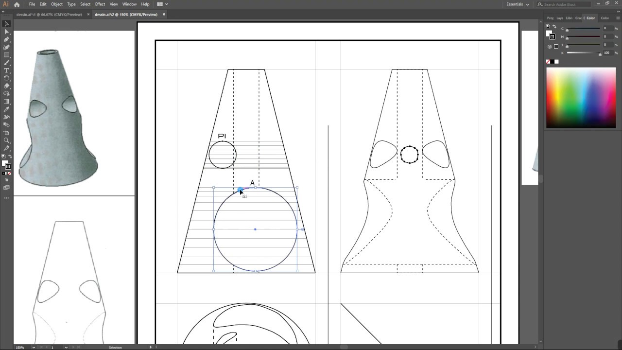 Cours Dessin Industriel - Les Intersections - Exemple 1 - part 2/2 ...