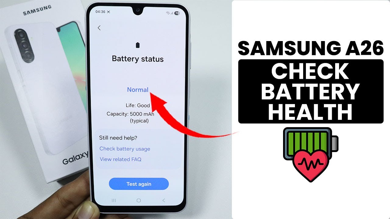 How to Check Battery Health in Samsung A26 - Battery Health Info - YouTube
