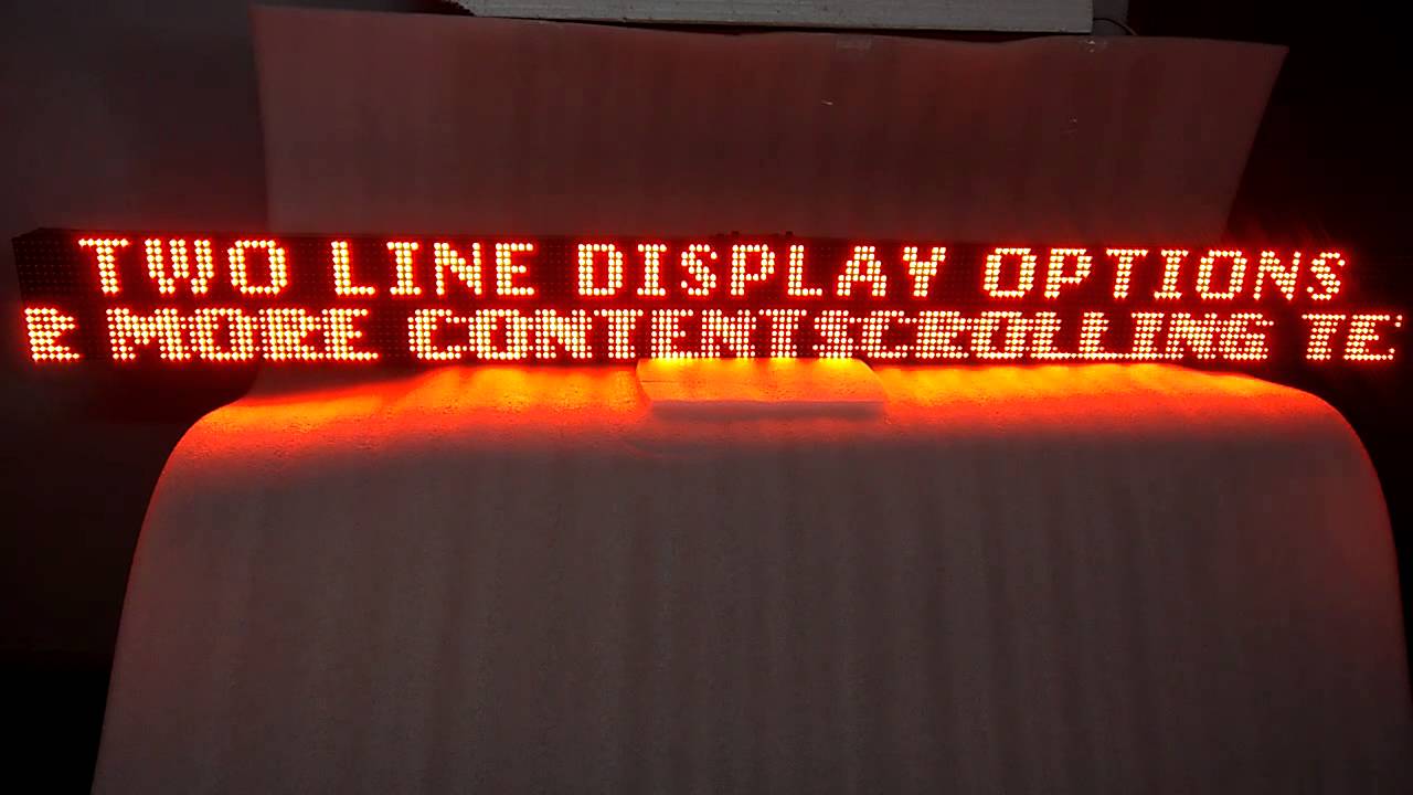 RED COLOR LED SIGN 6 X 63 INCH MESSAGE TEXT IMAGE LOGO OUTDOOR DISPLAY ...