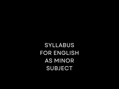 SYLLABUS FOR ENGLISH (MINOR). - YouTube