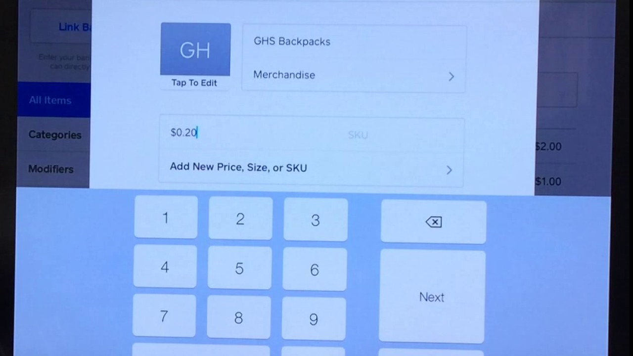 Square : Create new item - YouTube