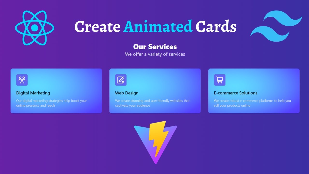 Create animated gradient Cards with Tailwind CSS | React.js - YouTube