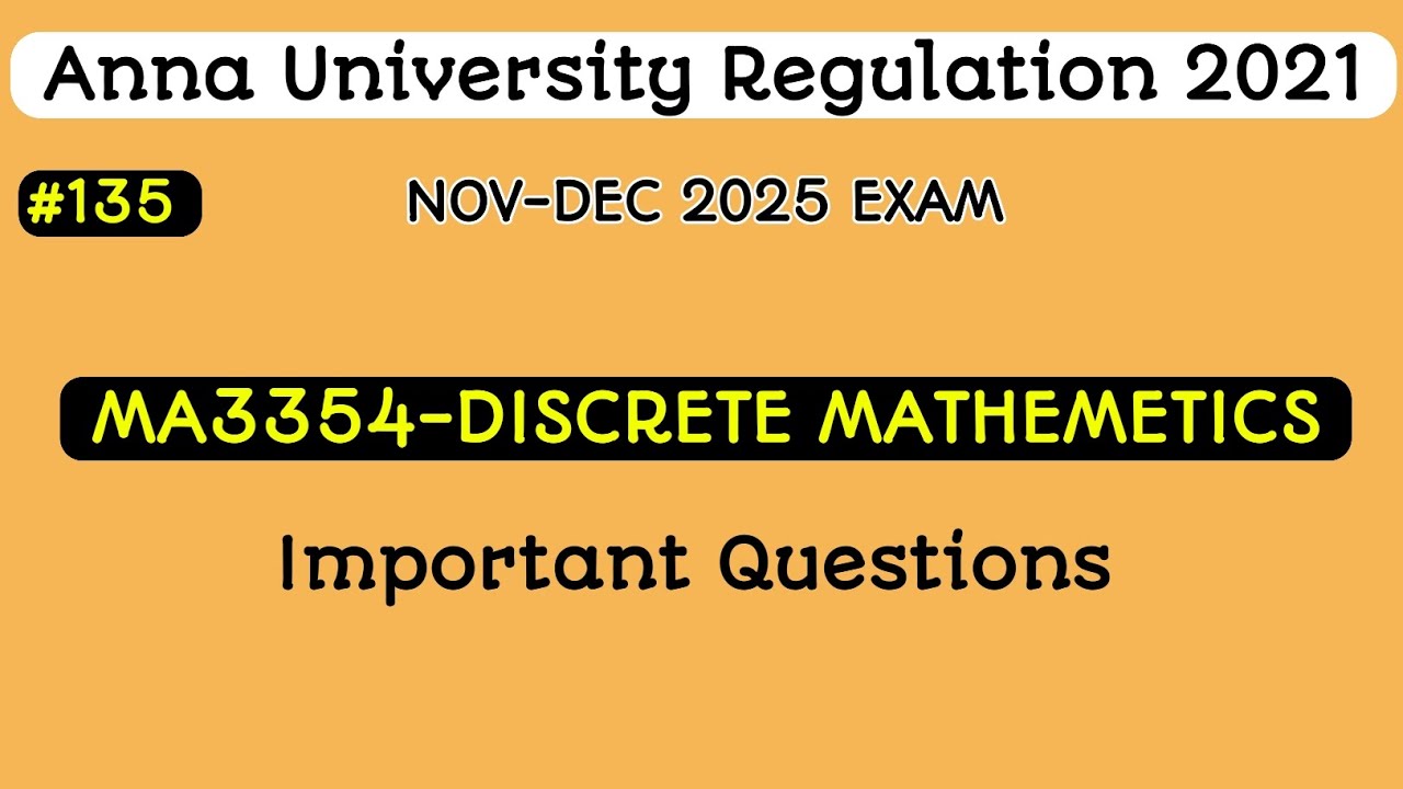 MA3354-Discrete Mathematics Anna University Important Questions 2025 ...