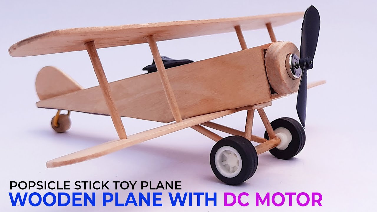 WOODEN PLANE / How to Make a Wooden Toy Plane with DC motor - YouTube