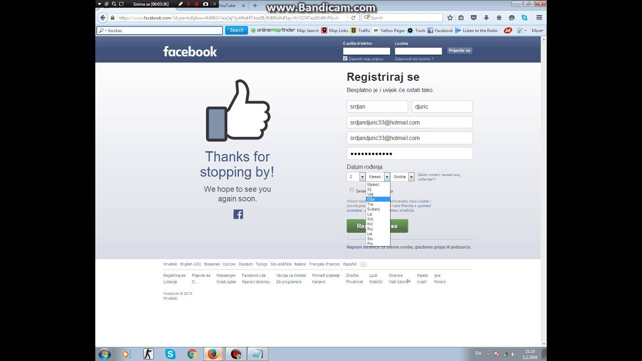 kako napraviti facebook profil - YouTube