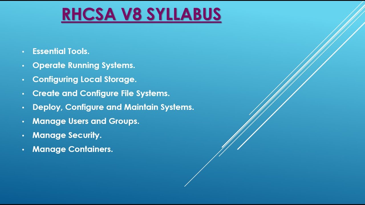 RHCSA EX200 preparation guide || RHCSA V8 Syllabus | Rhcsa syllabus ...