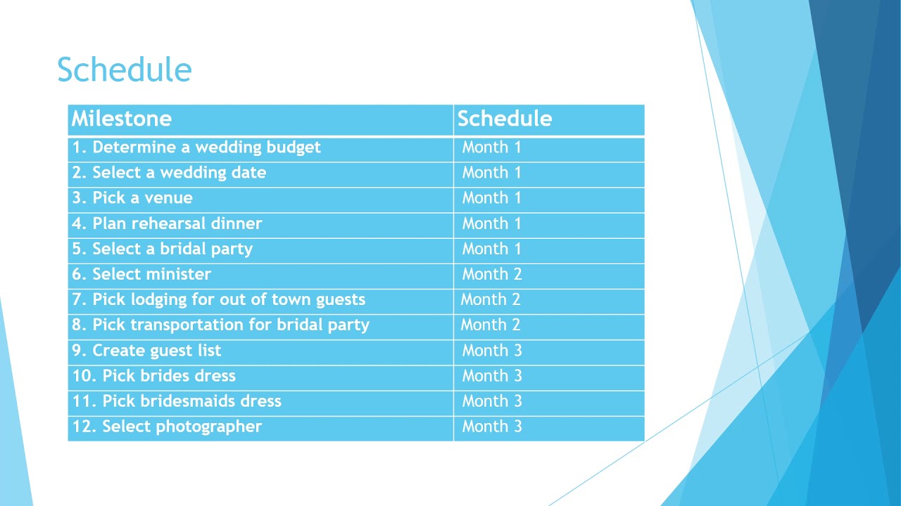 Wedding Project Plan - YouTube