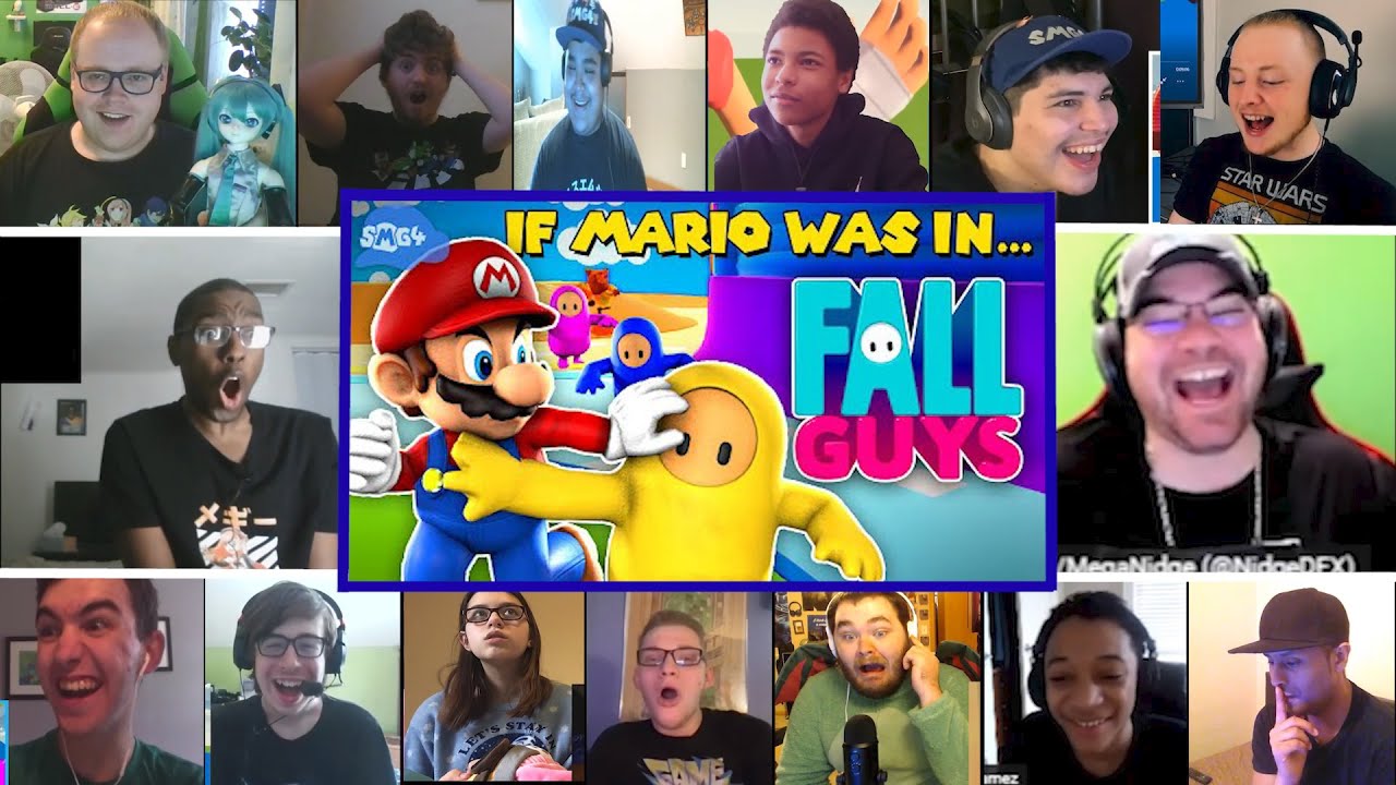 SMG4: If Mario was in... Fall Guys REACTIONS MASHUP - YouTube