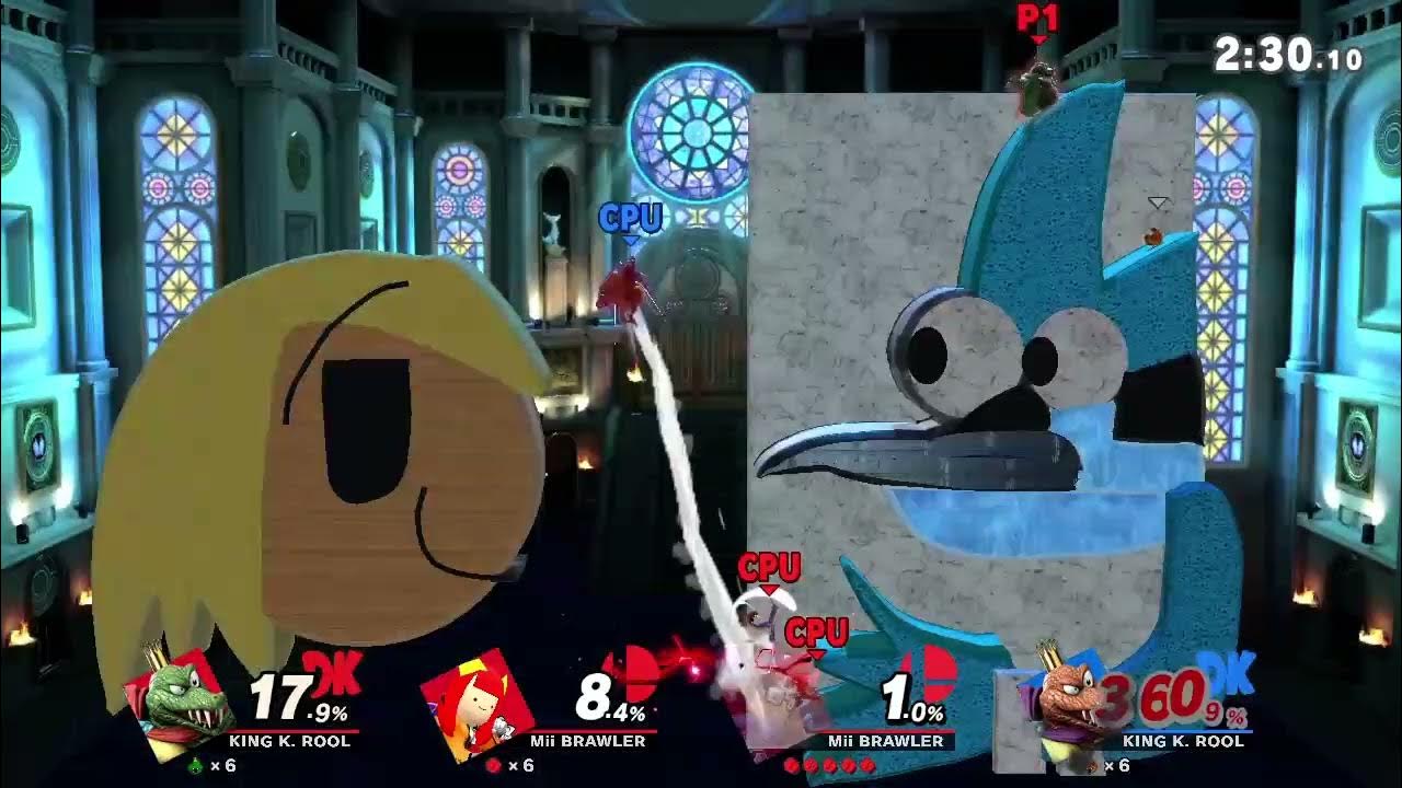 Super Smash Bros Ultimate - Custom Stage: Adventure Time's Finn Draws Regular Show's Mordecai ...