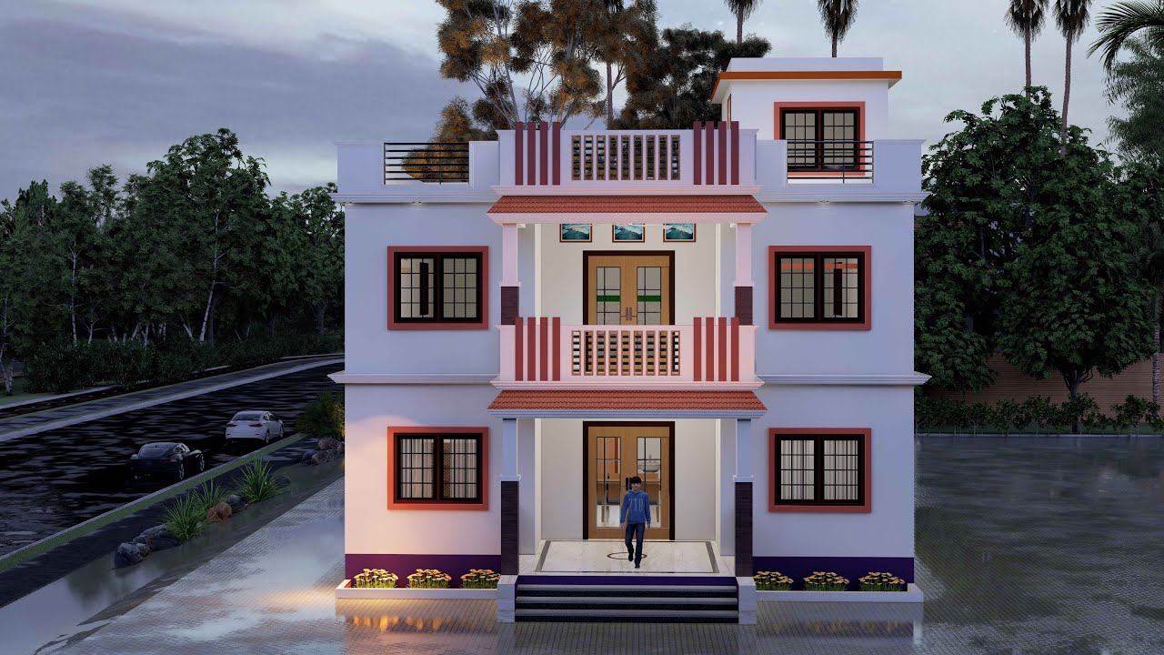 4Bhk Home plan Idea II Double floor Home plan idea II Simple color Home ...