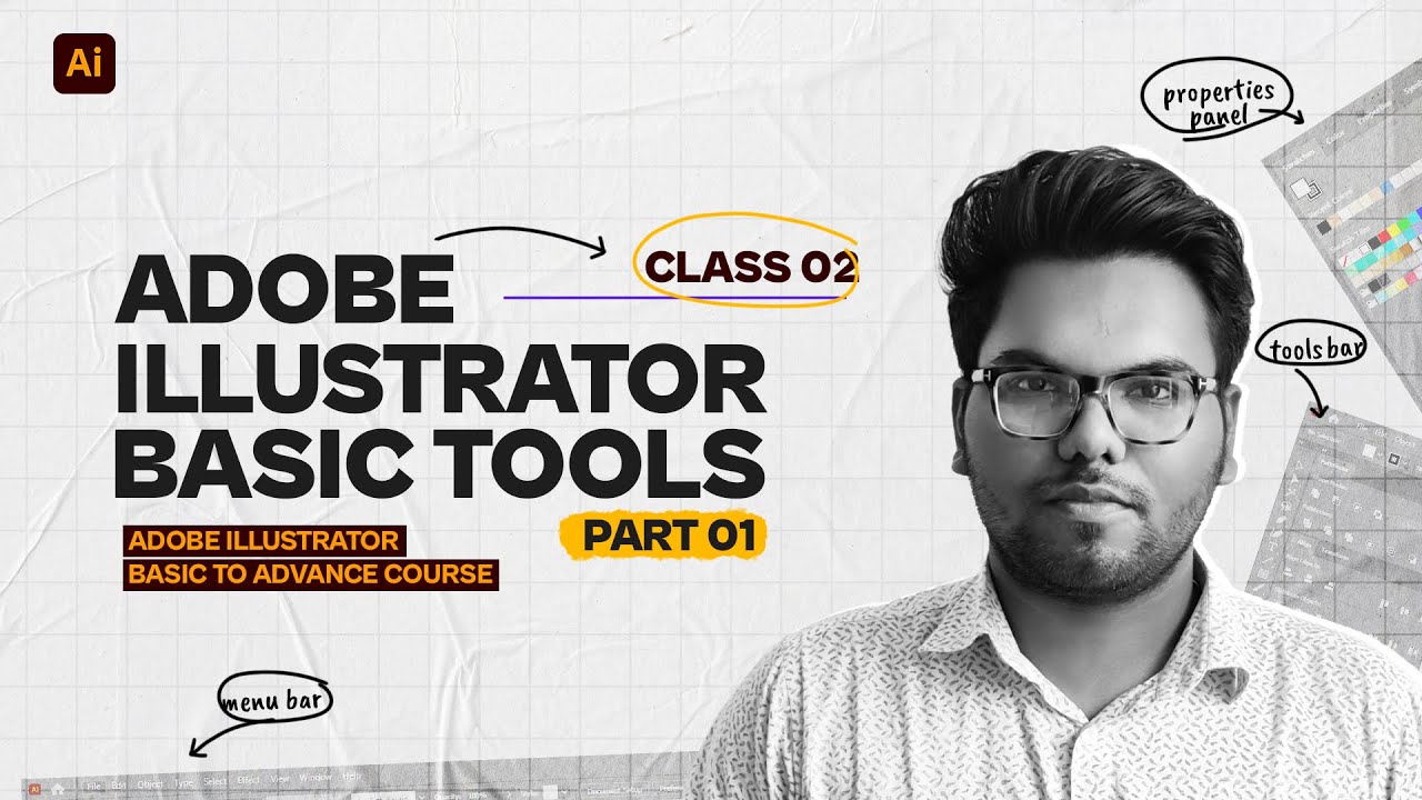 Class 02 - Basic Tools - Part 01 | Adobe Illustrator Beginners to ...