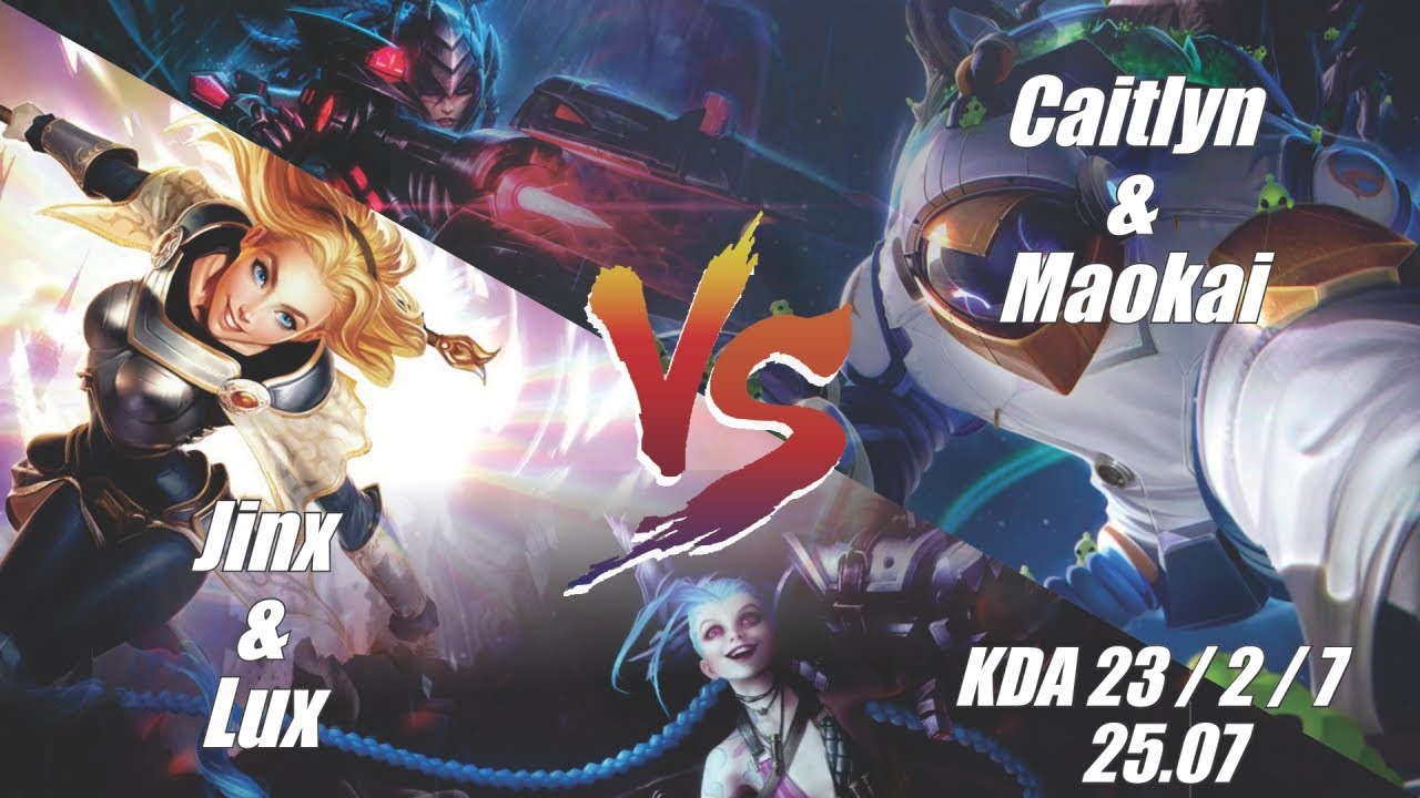 Caitlyn & Maokai vs Jinx & Lux (ADC) | BR | Bronze III | 23/2/7 - YouTube
