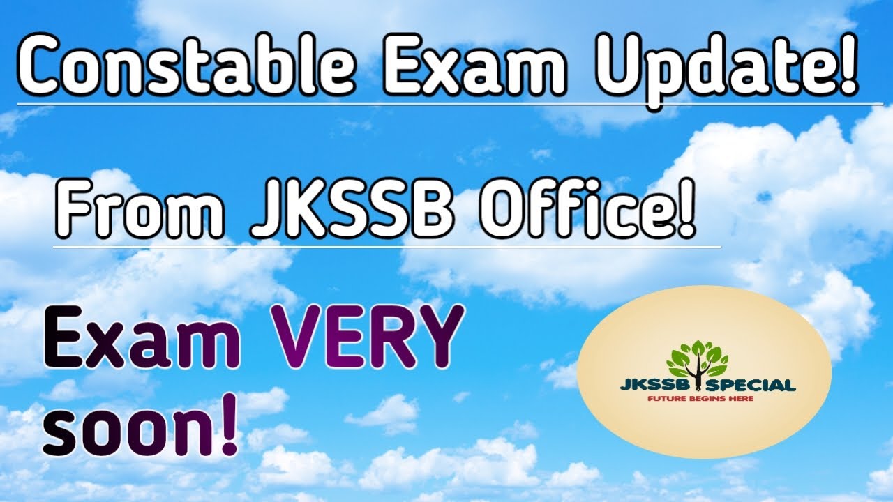 JK Constable Exam Update from JKSSB! - YouTube