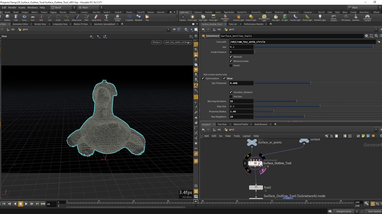 Houdini Surface Outline Tool (Hip File) - YouTube
