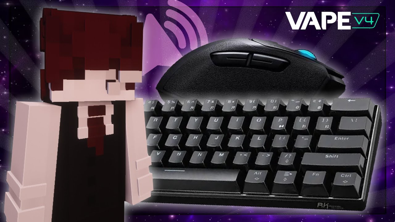Vape V4 Closet Cheating Keyboard Mouse Sounds Hypixel Bedwars Youtube
