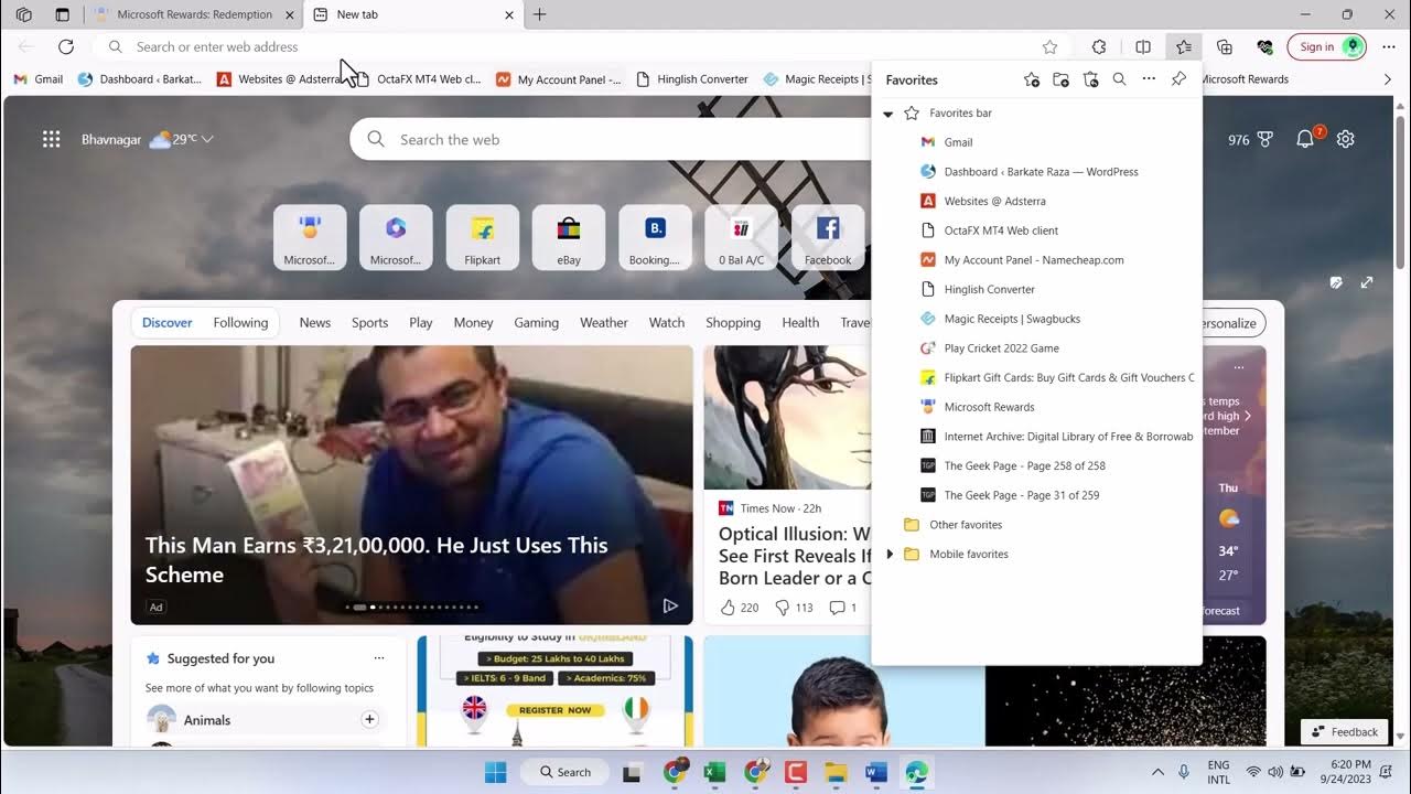 How to add a bookmark bar to Microsoft Edge - YouTube