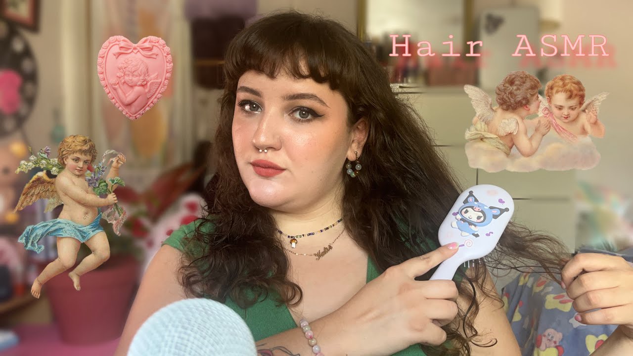 👼🏻ASMR 👼🏻 Hair Brushing and Chatting 👼🏻 Spray Bottle Sounds - YouTube