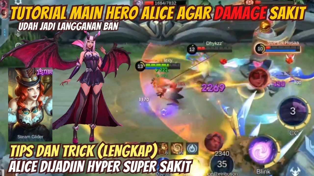 TUTORIAL CARA MAIN ALICE JUNGLER DI MOBILE LEGEND,TUTOR ALICE HYPER TERSAKIT DAN TERKUAT SERTA ...