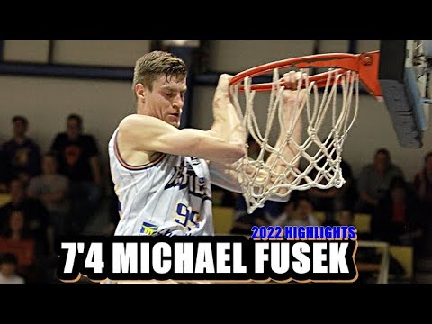 BASKETBALL GIANT 7'4 (223 CM) MICHAEL FUSEK HIGHLIGHTS | #1 CENTER IN ...