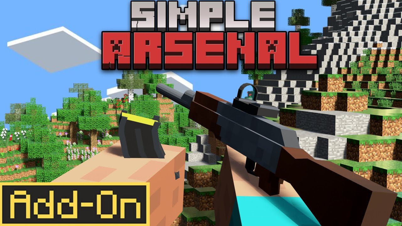 simple Arsenal v1 early access | 3d gun addon for minecraft pe - YouTube