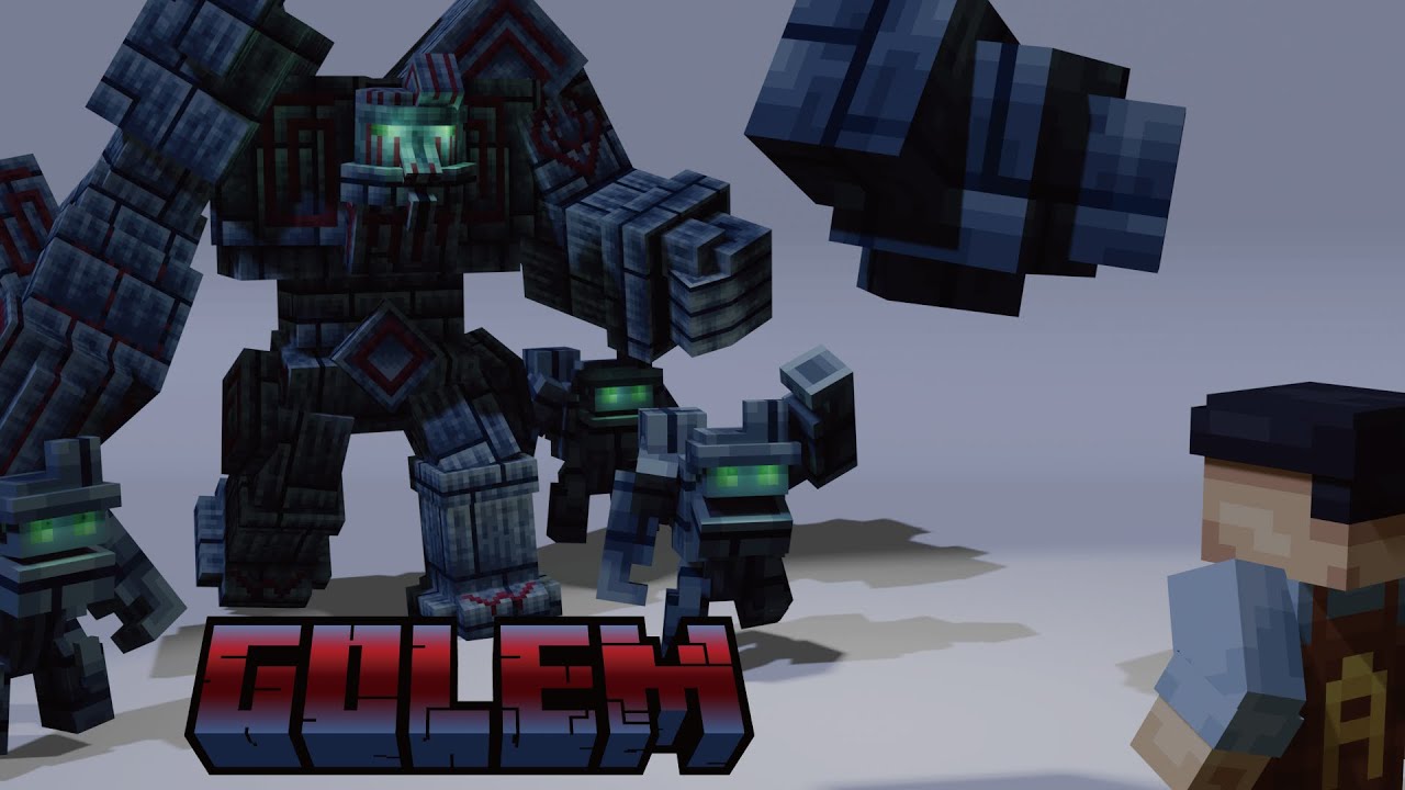 [Minecraft]Stone Golem Boss & Skills - YouTube