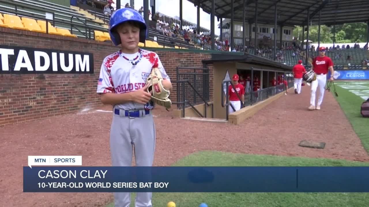 Bat boy captivated by American Legion World Series giants - YouTube
