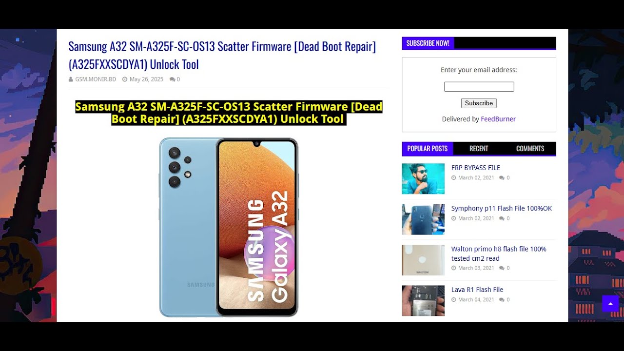 Samsung Galaxy A32 SM-A325F Dead Boot Repair Scatter Firmware ...