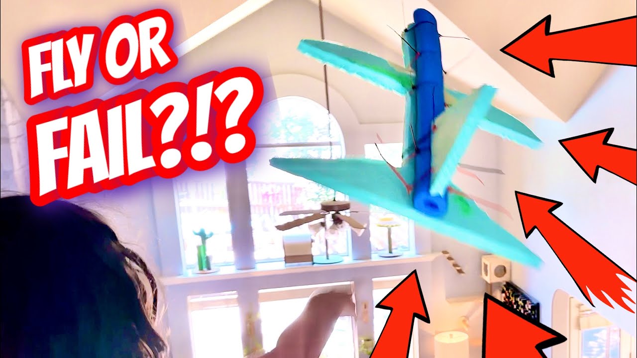 LARGE DIY Pool Noodle Plane CHALLENGE: Epic Balcony Launch!!! - YouTube