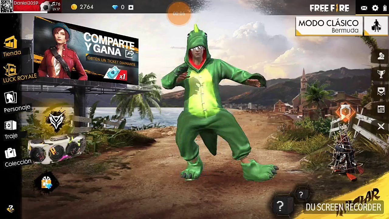FREE FIRE!! DISFRAZ DE DINOSAURIO 🐲🐲 - YouTube
